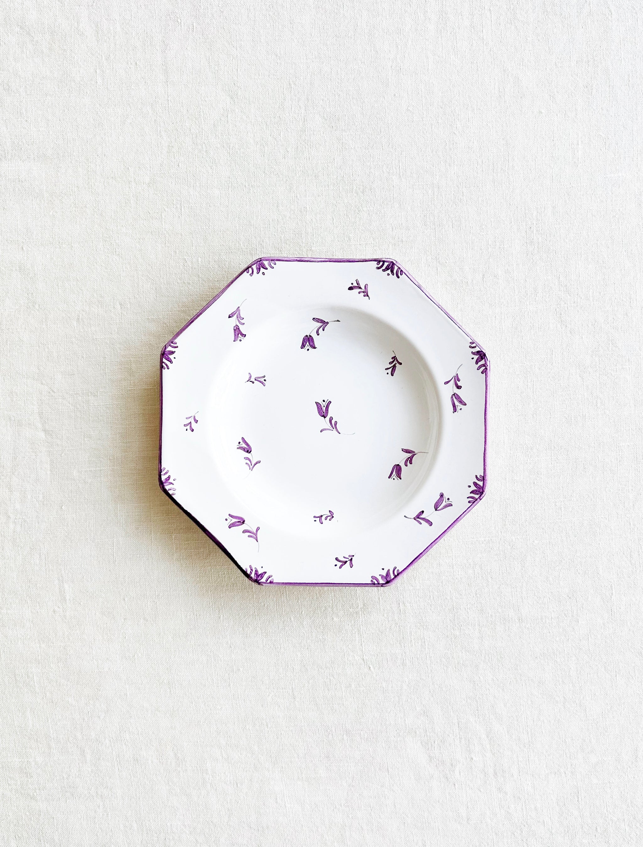 PRE-ORDER -Sainte Marie Bread Plate ~ Tulips ~ Lilac - S/4