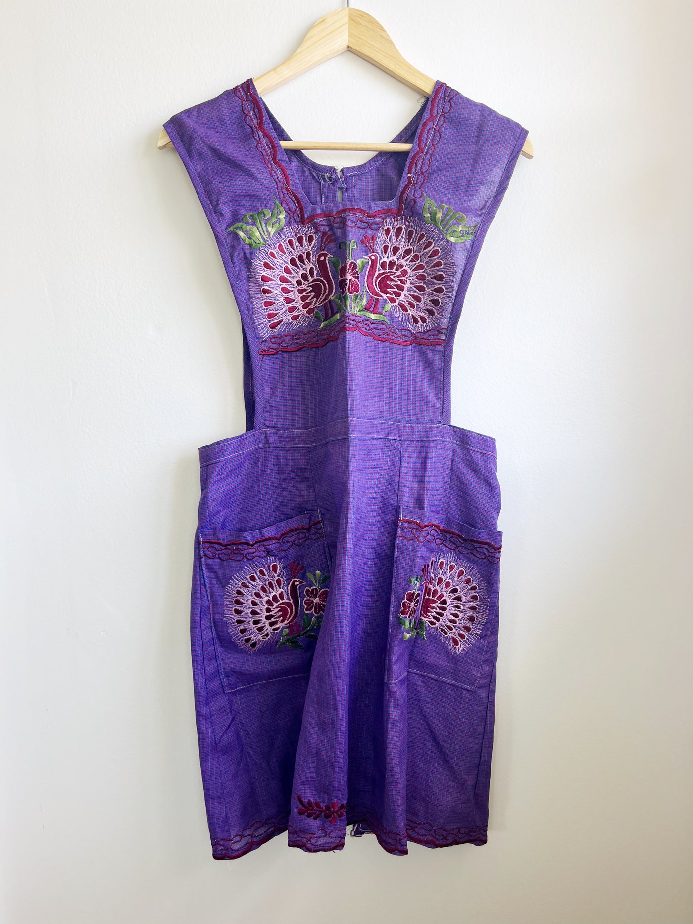 Oaxacan Apron - Purple Peacocks