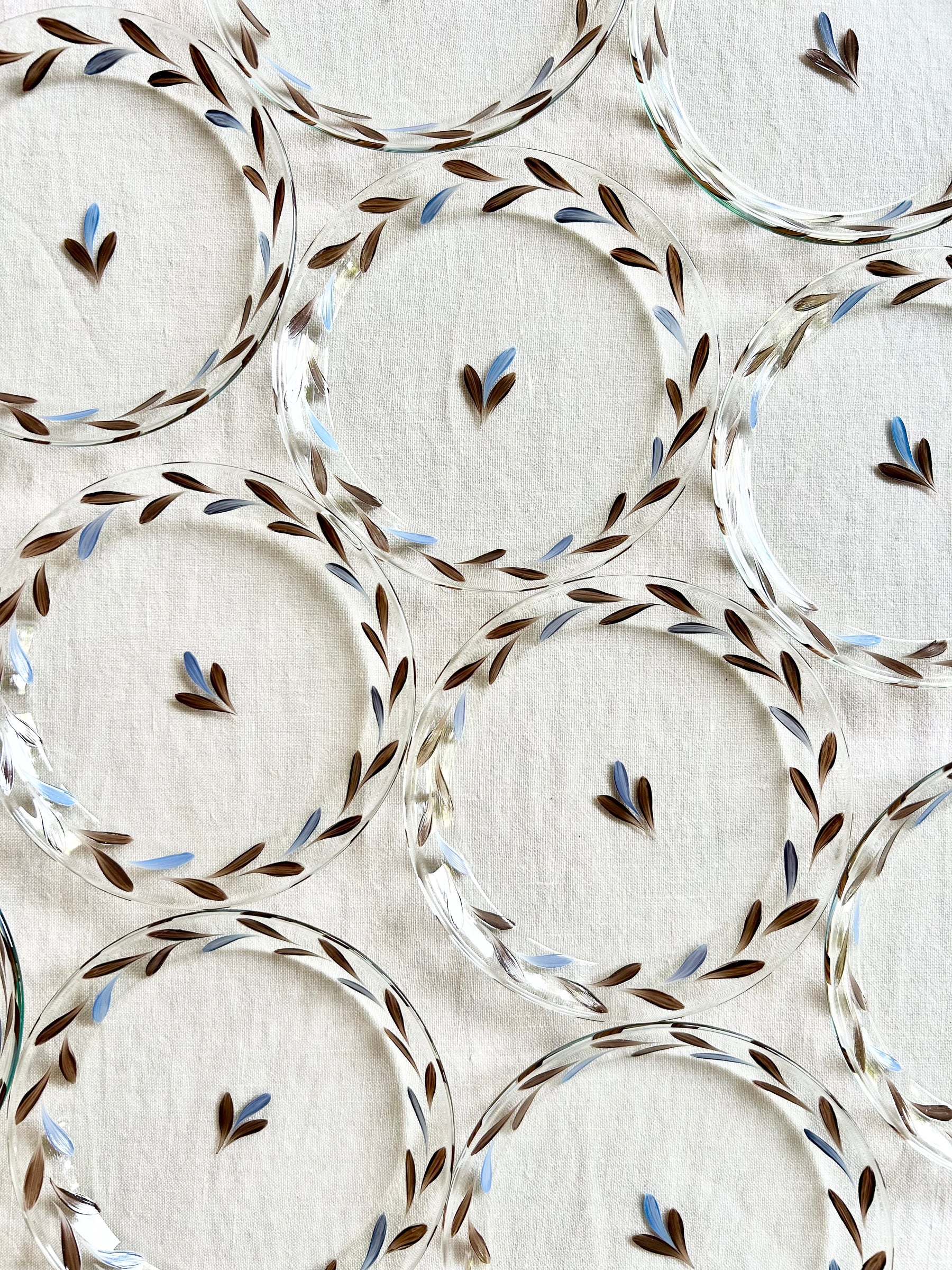 Jalisco Glass Verde Bread Plate / Coasters S/2