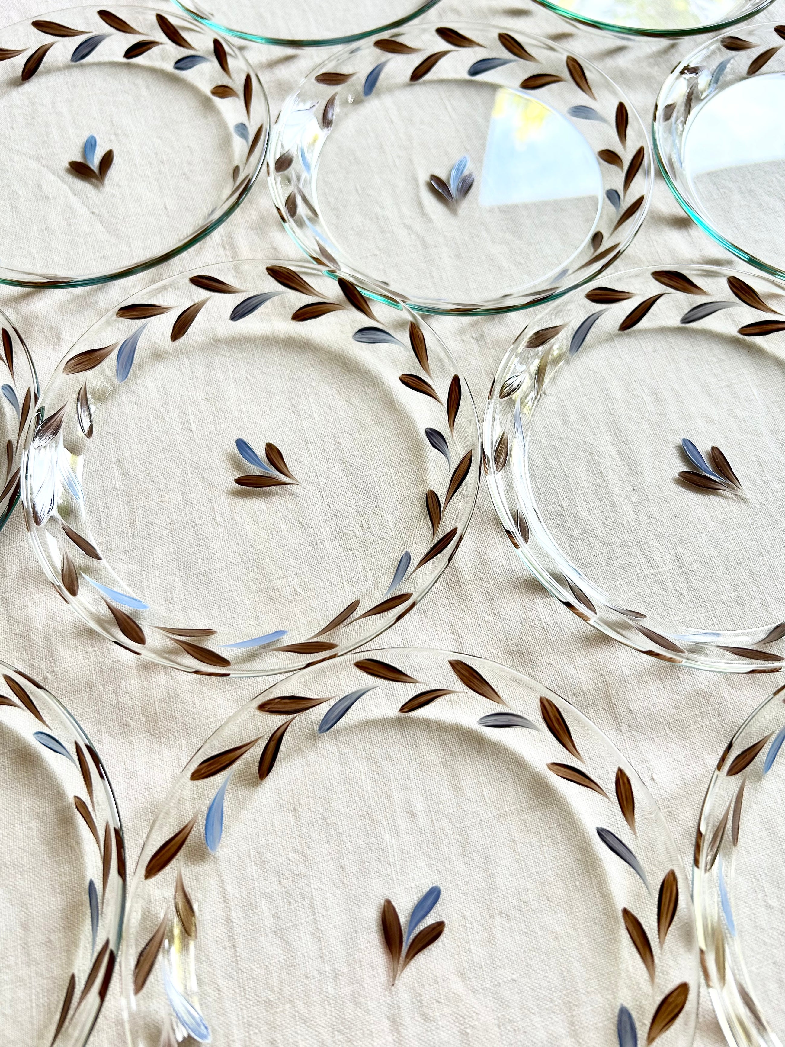 Jalisco Glass Verde Bread Plate / Coasters S/2