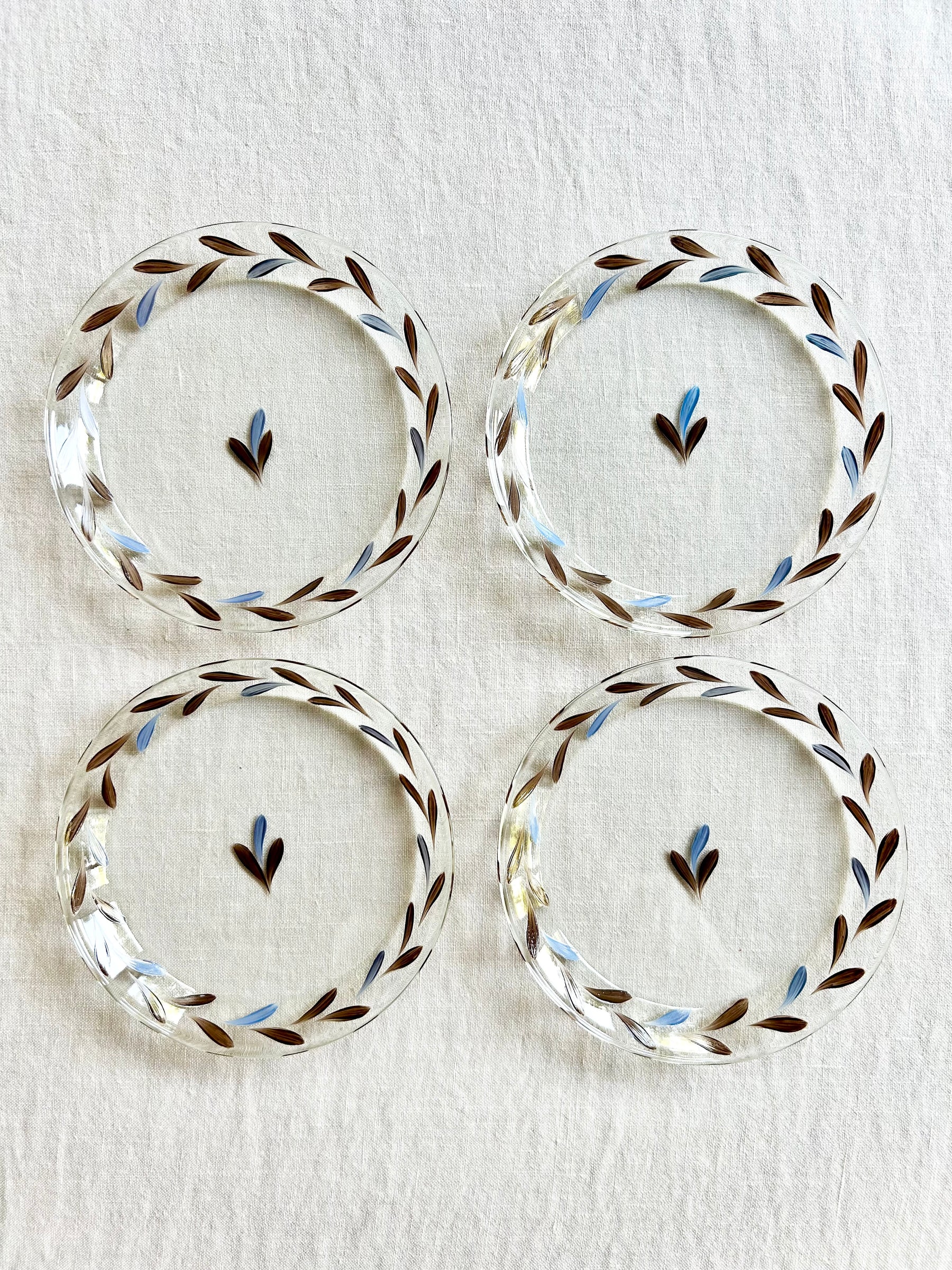 Jalisco Glass Verde Bread Plate / Coasters S/2