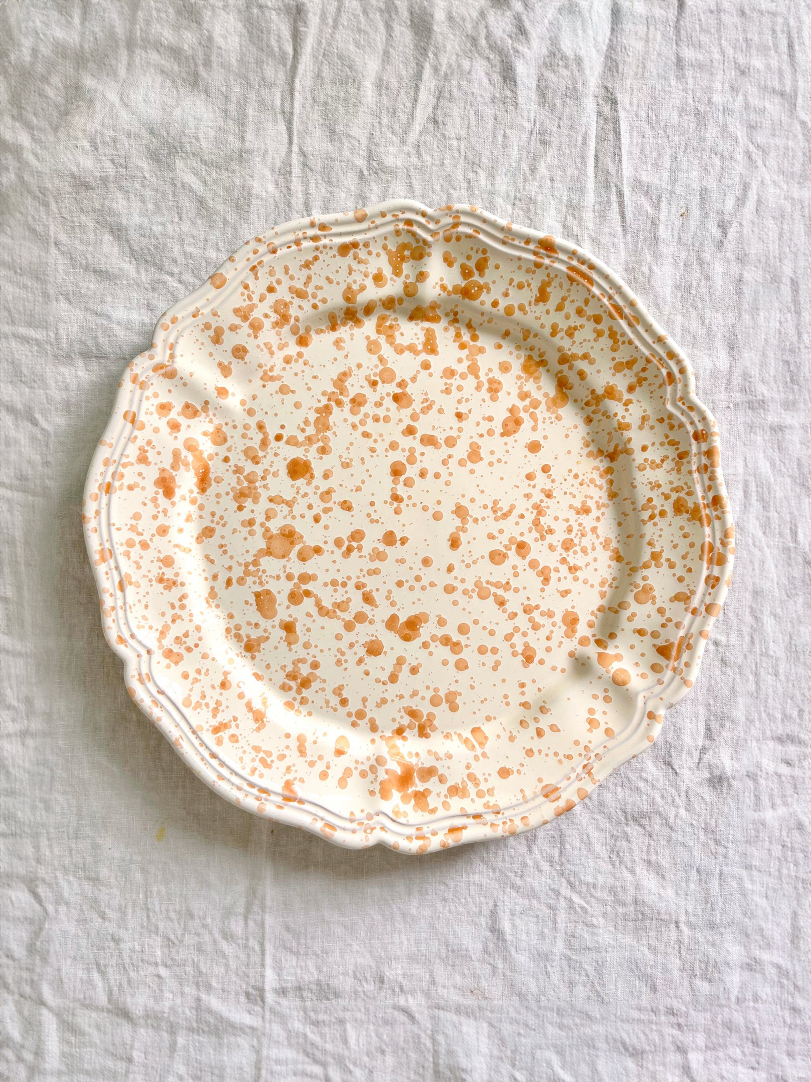 Pompeii Ceramic Round Platter - Natural 14