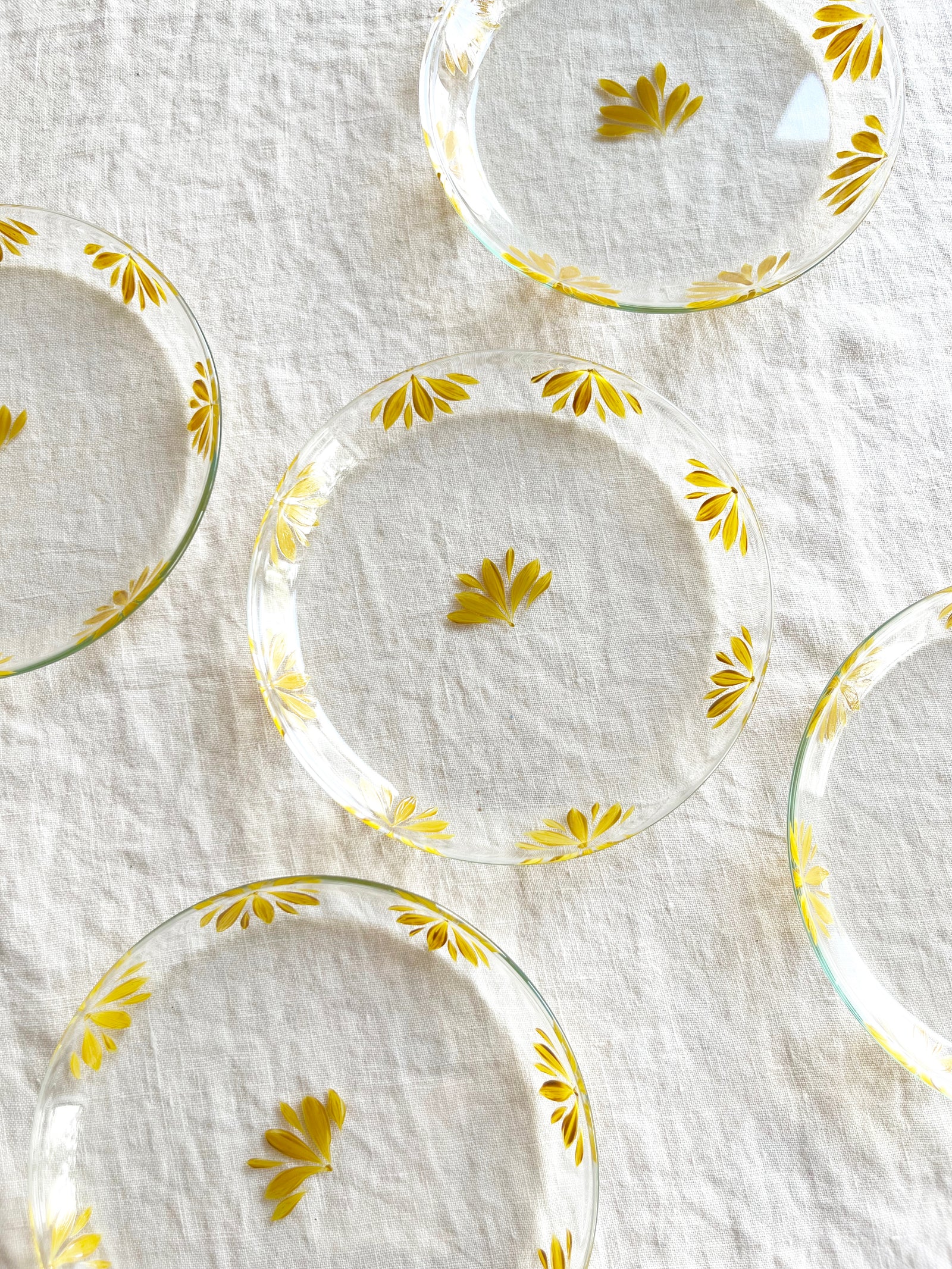 Jalisco Glass Oro Bread Plate / Coasters S/2