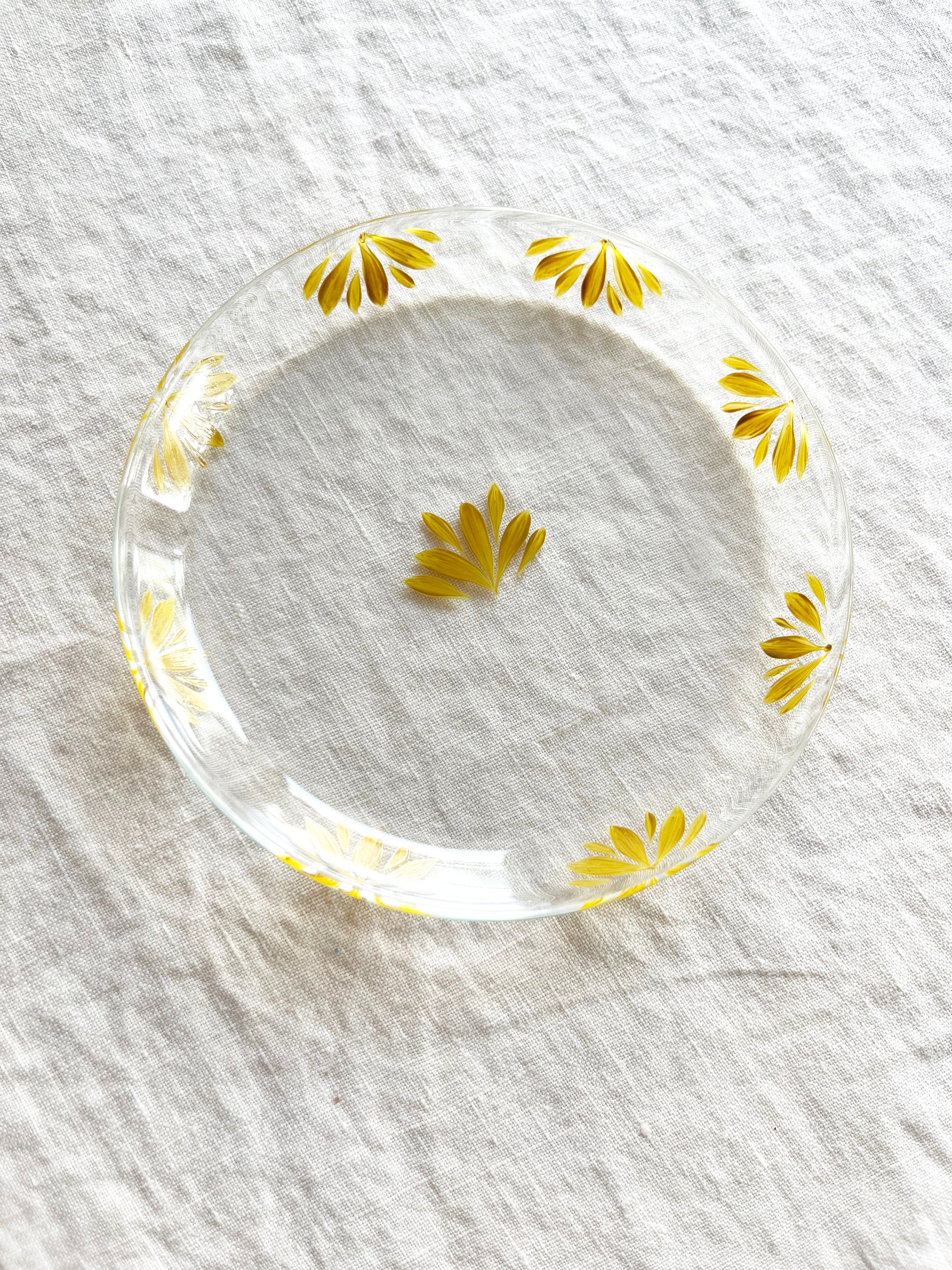 Jalisco Glass Oro Bread Plate / Coasters S/2