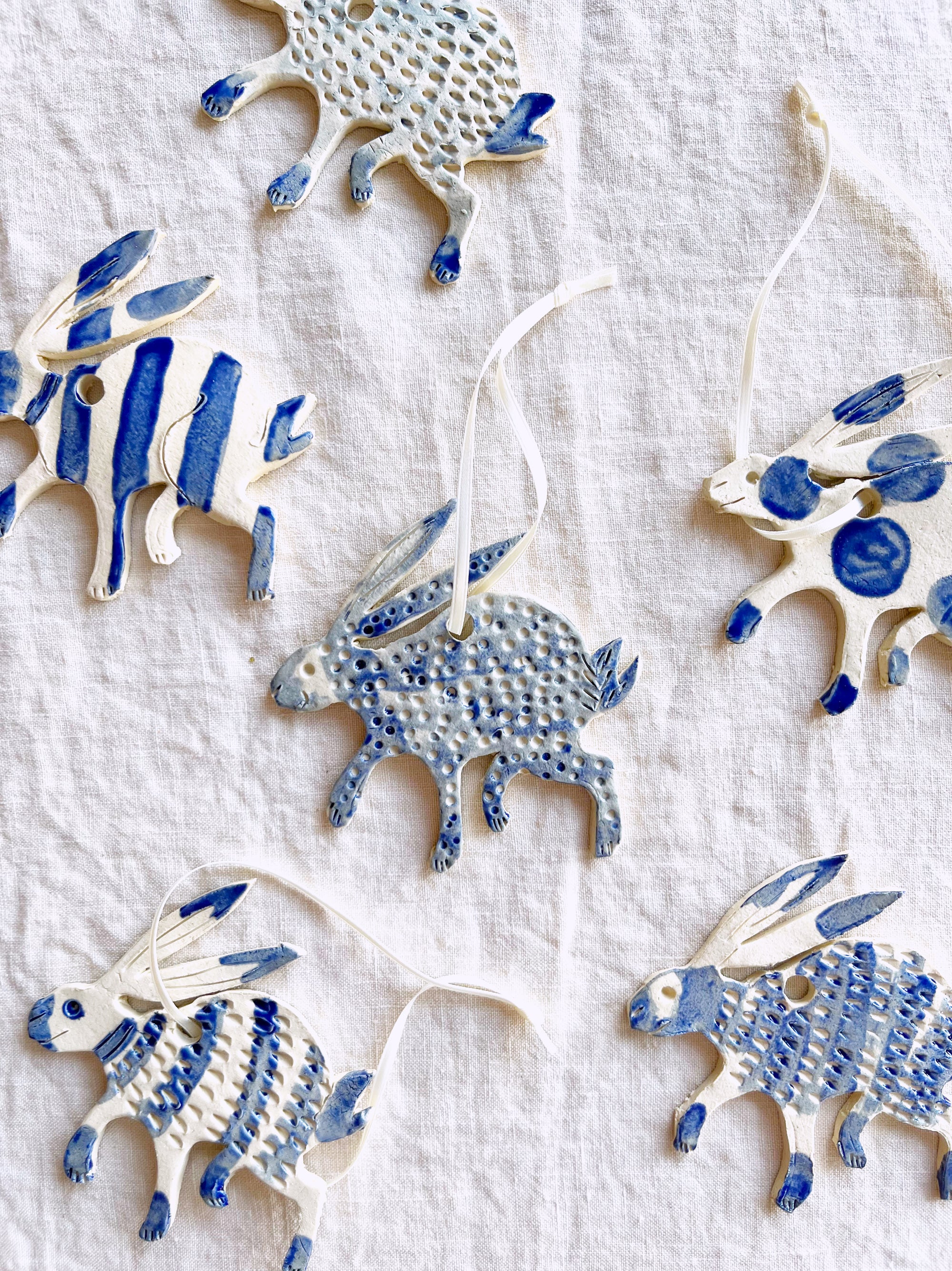 Ceramic Hare Fable Ornament