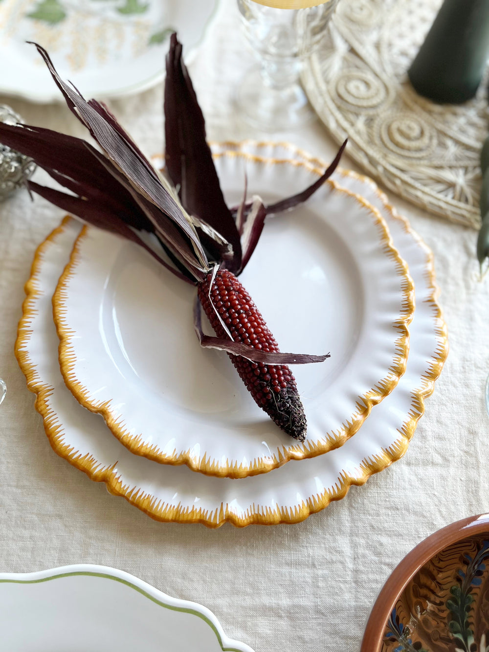 Ruffle Yellow Edge Prima Dinner Plate