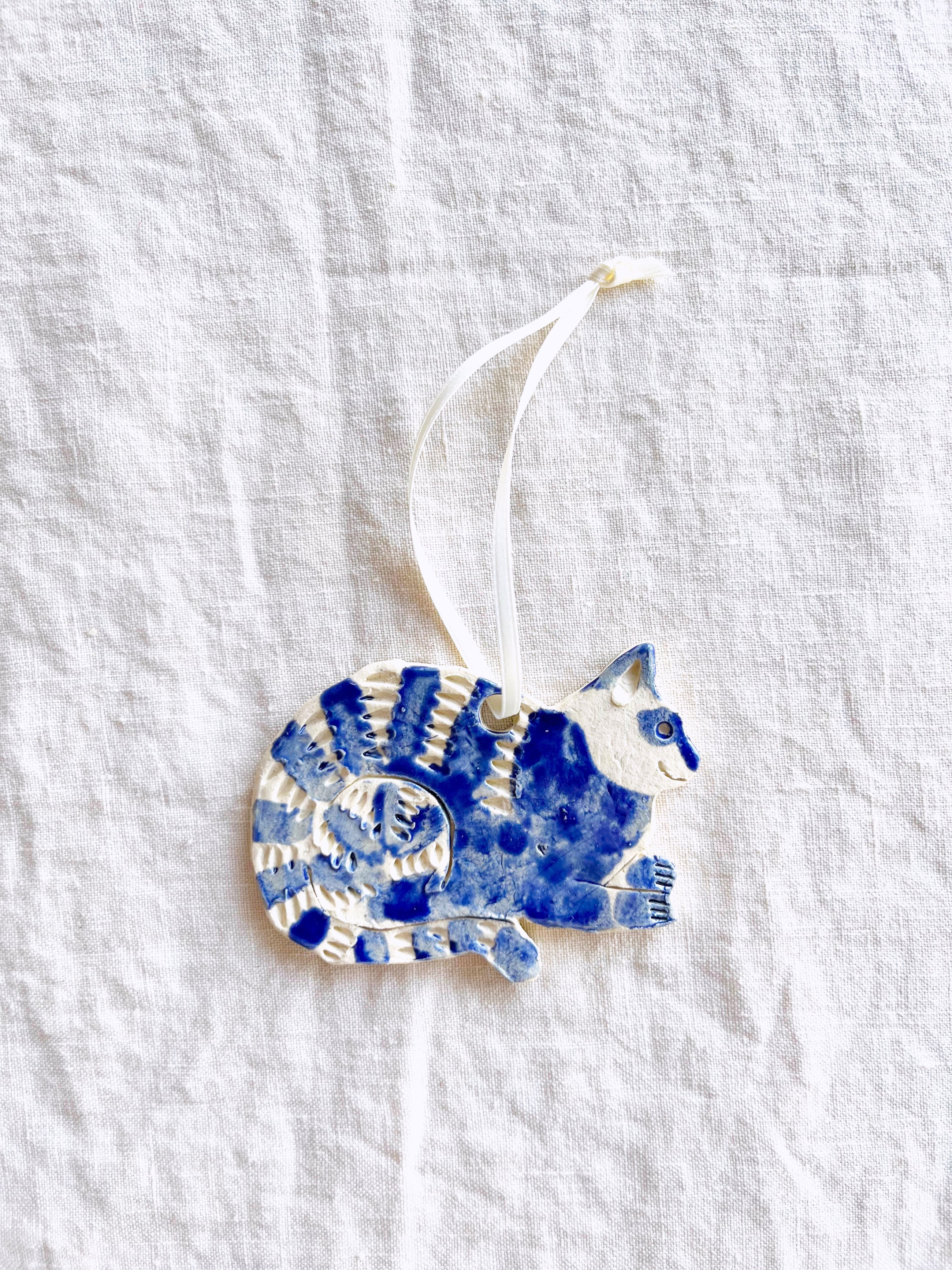 Ceramic Kitty Cat Fable Ornament